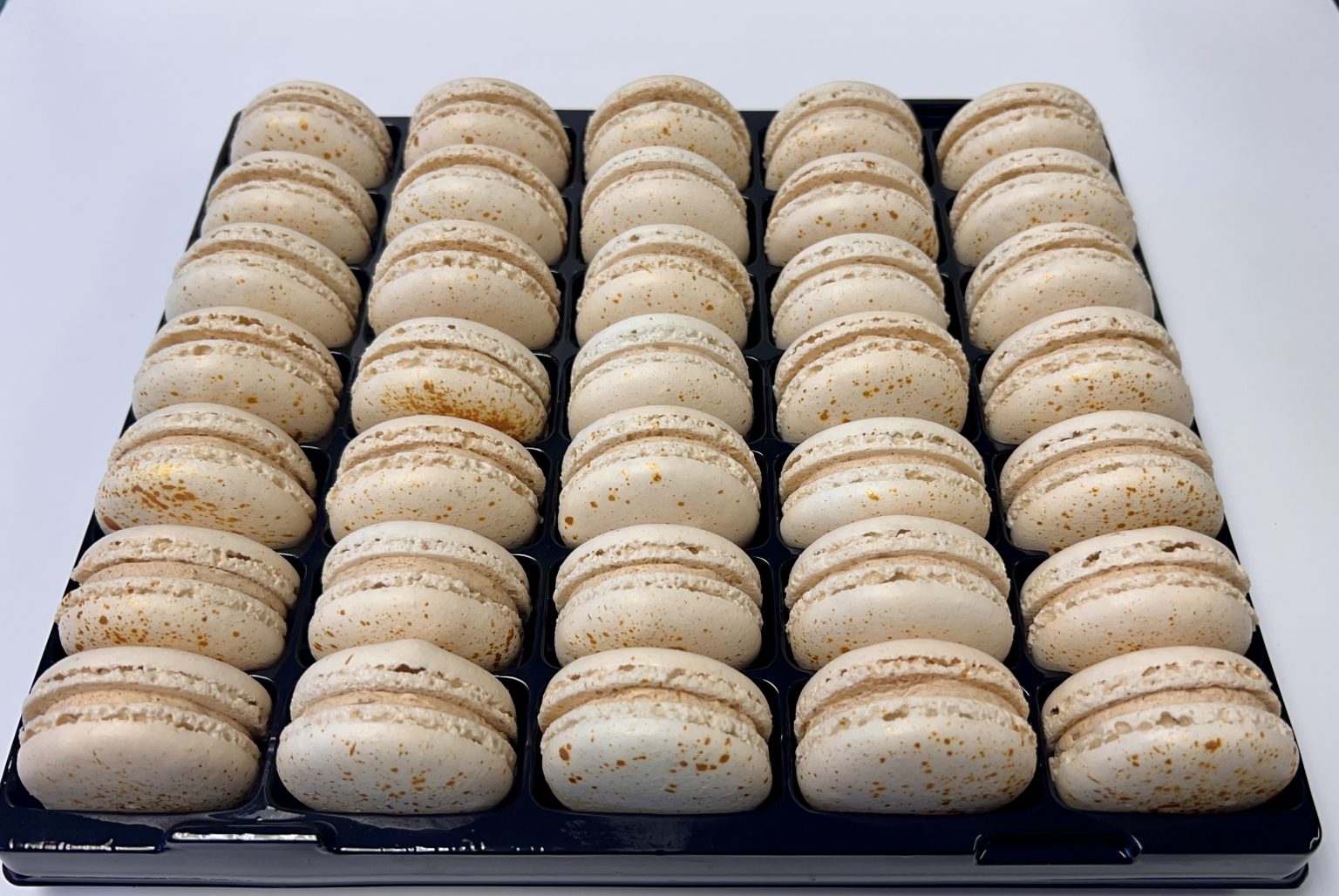 Chai Latte Macarons – Tray of 35 | Evelinas Patisserie